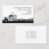 Trailer Truck Haulage Black Business Card | Zazzle