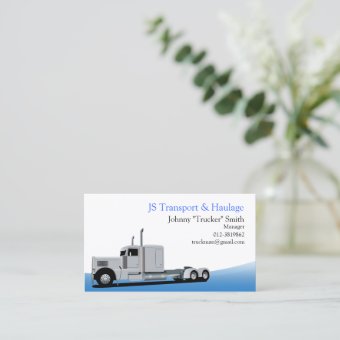 Trailer Truck Haulage Blue Business Card | Zazzle