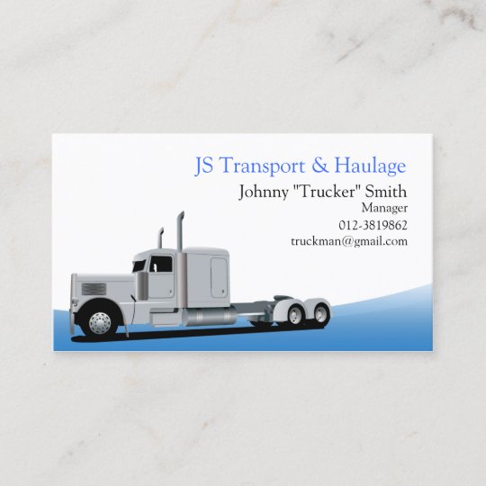Trailer Truck Haulage Blue Business Card | Zazzle.com