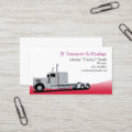 Trailer Truck Haulage Red Business Card | Zazzle