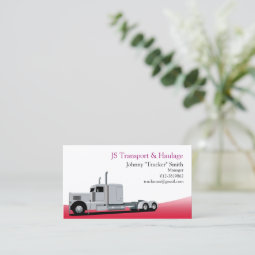 Trailer Truck Haulage Red Business Card | Zazzle
