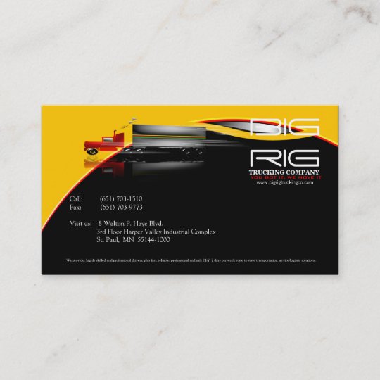 Trailer Truck Trucking Company Business Card | Zazzle.com