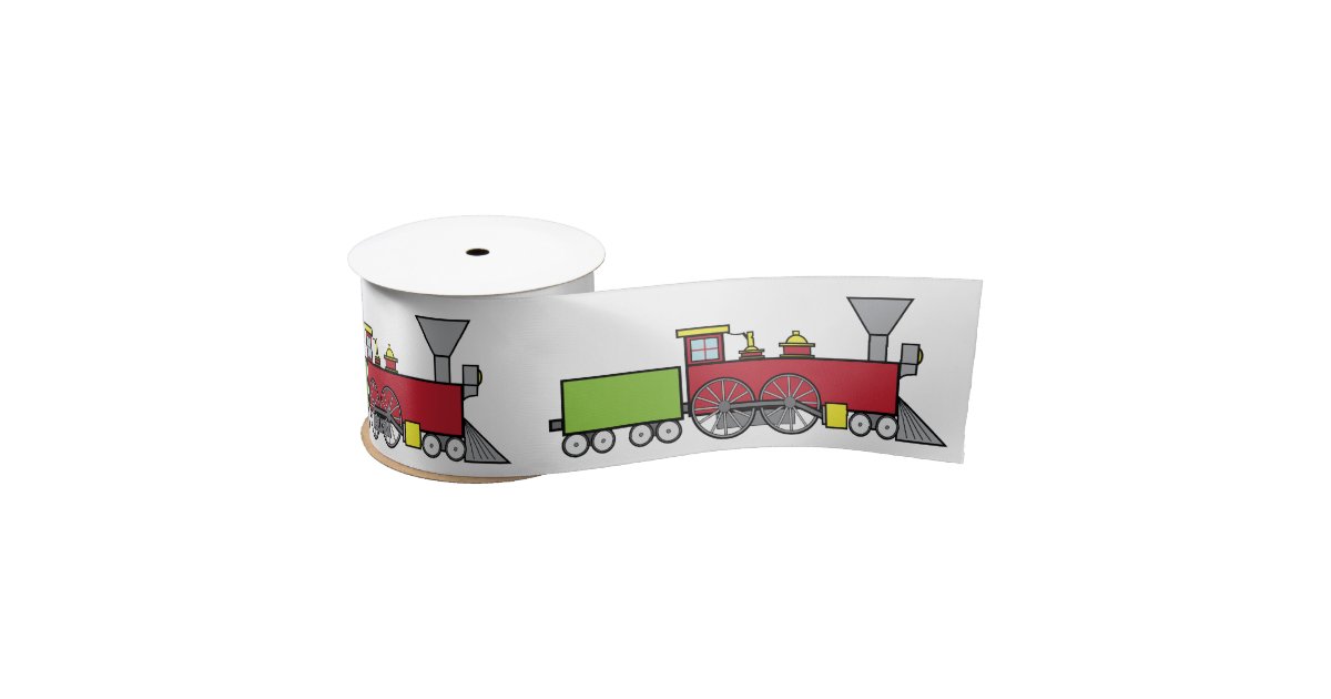 Train 3 Inches Satin Ribbon | Zazzle