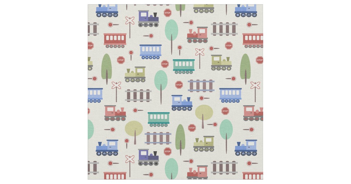 Train and Railway Fabric | Zazzle