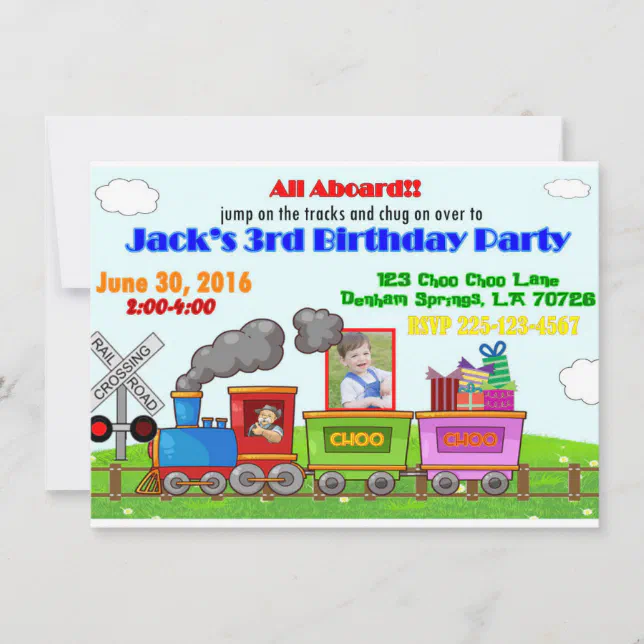 Train Birthday Invitation | Zazzle