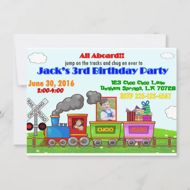 Train Birthday Invitation | Zazzle