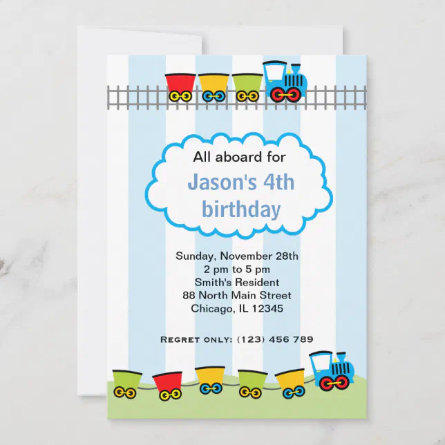 Train Birthday Invitation | Zazzle