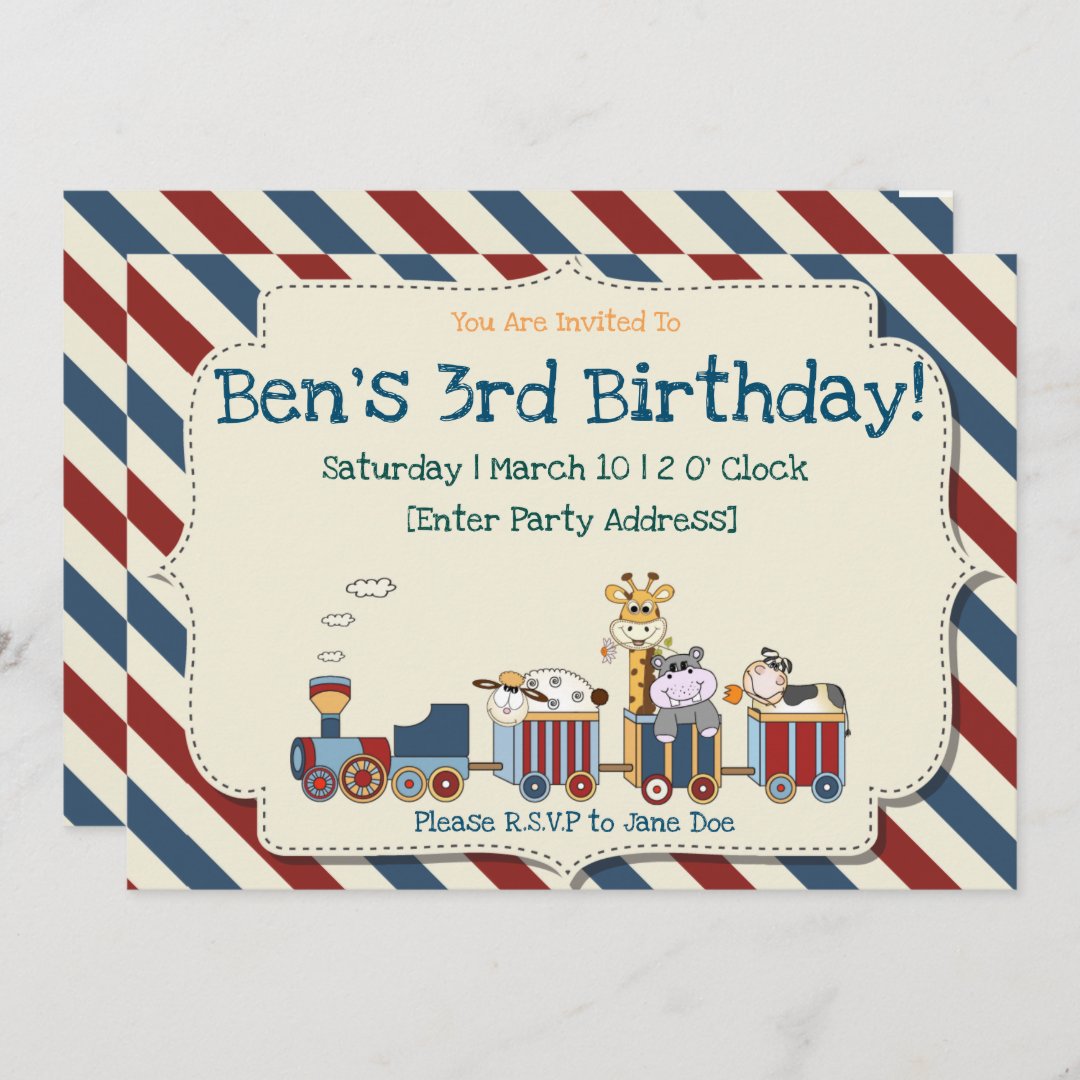 Train Birthday Invitation | Zazzle