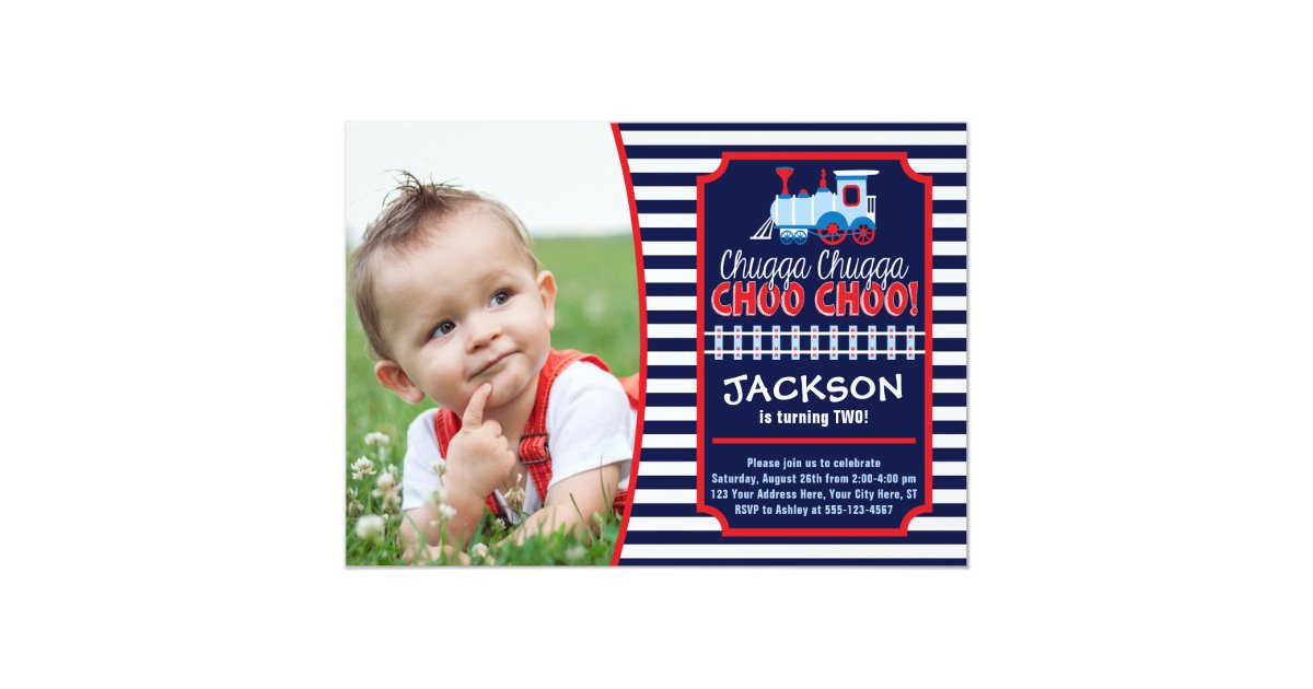 Train Birthday Invitation with Envelopes | Zazzle.com