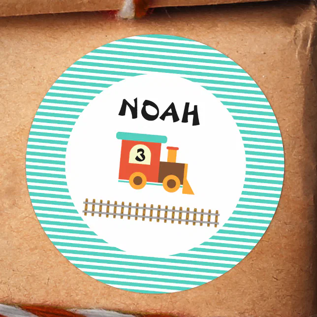 Train Birthday Party For Little Kids Classic Round Sticker | Zazzle