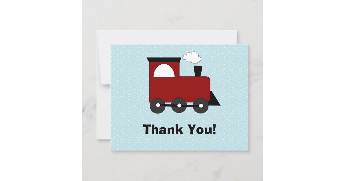 Train Birthday Party Invitation Thank You Card | Zazzle.com