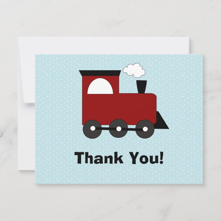 Train Birthday Party Invitation Thank You Card | Zazzle.com
