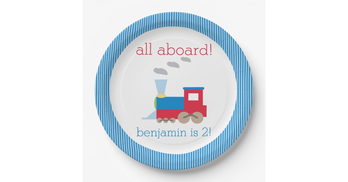 Train Birthday Party Plate | Zazzle