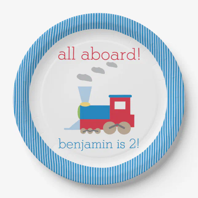 Train Birthday Party Plate | Zazzle
