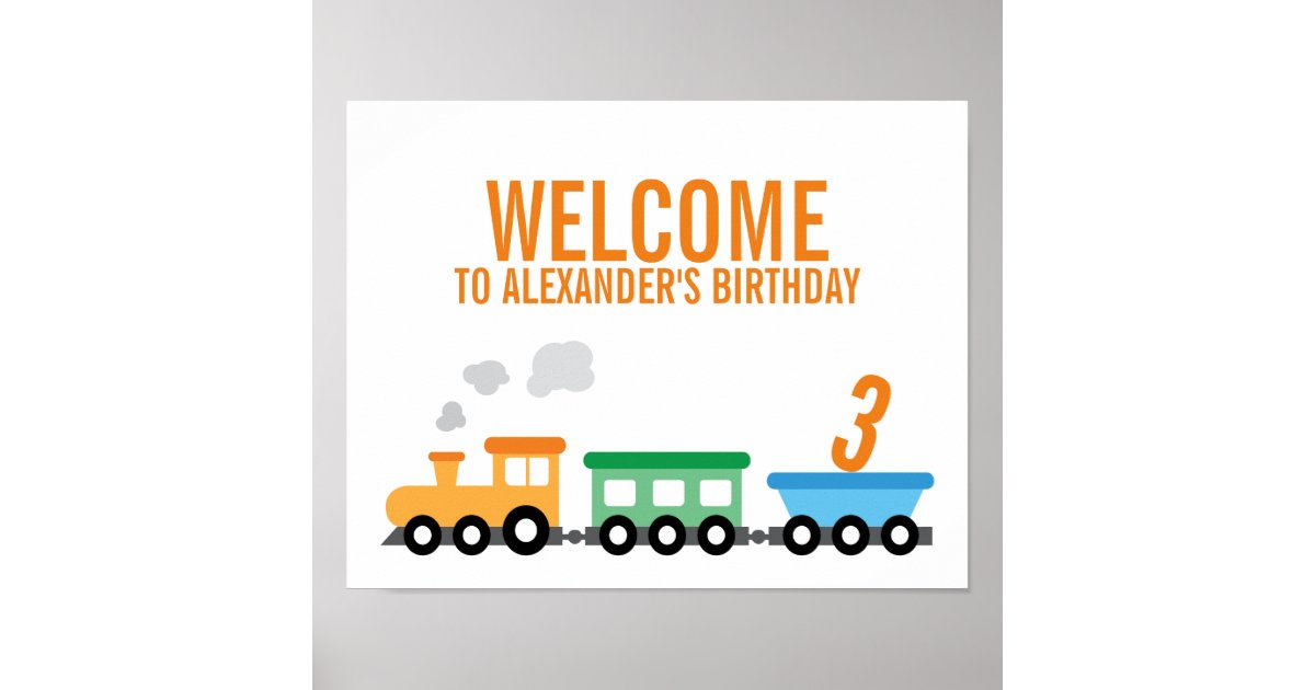Train Birthday Party Poster | Zazzle