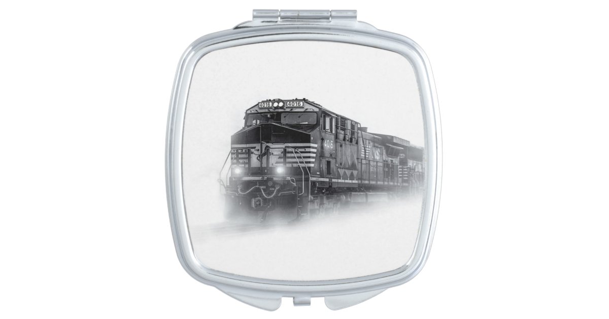 Train Black and White train tracks Compact Mirror | Zazzle