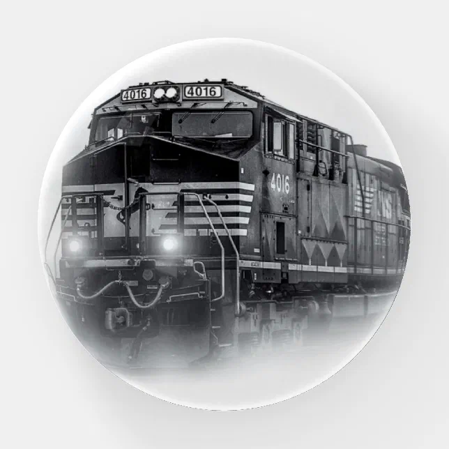 Train Black and White train tracks Paperweight | Zazzle