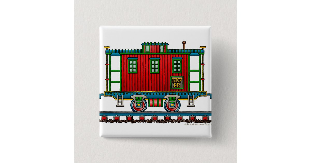Train Caboose Car Railroad Pins | Zazzle