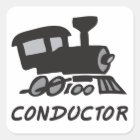 Train Conductor Square Sticker | Zazzle