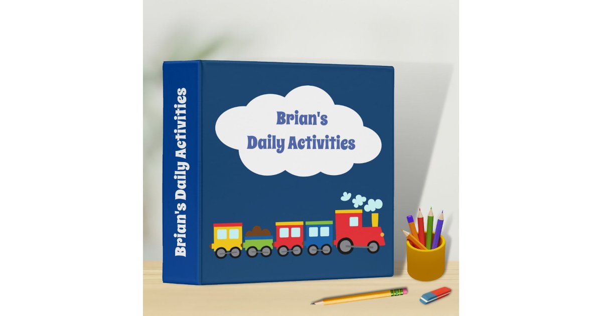 Train Cover Daily Activities Binder | Zazzle