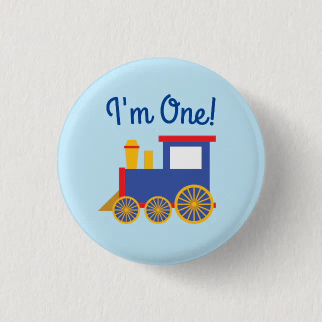 Train Cute Choo-Choo 1st Birthday Party Theme Button | Zazzle