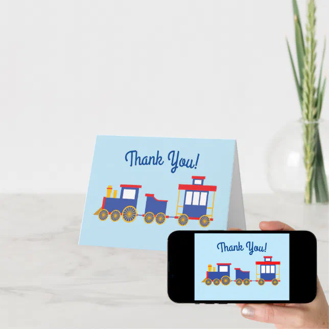Train Cute Choo-Choo 1st Birthday Party Theme Card | Zazzle