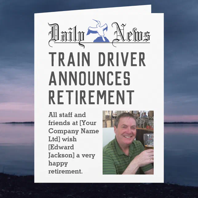 Train Driver Retirement Card to Personalise | Zazzle