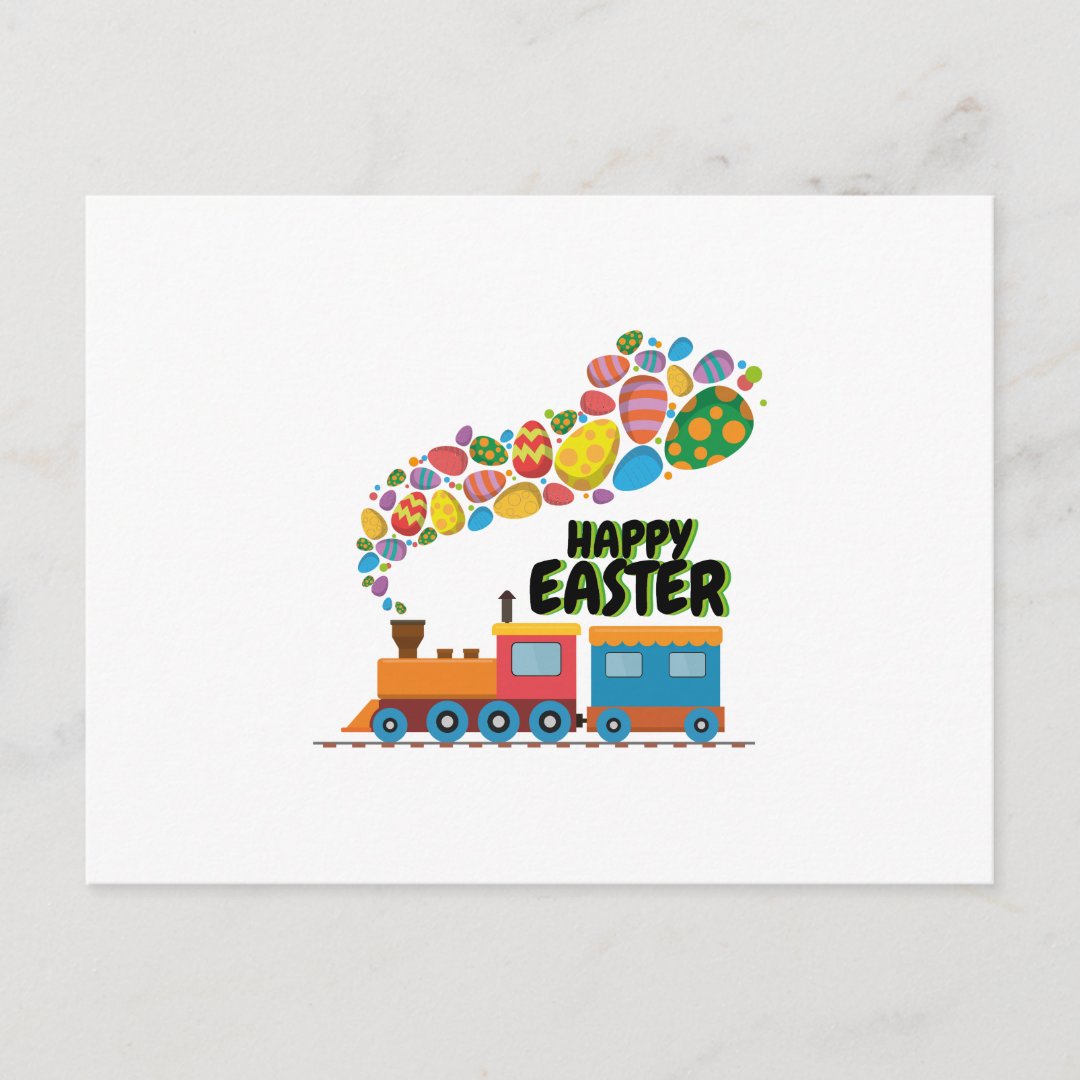 Train Easter Eggs For Boys Holiday Postcard | Zazzle