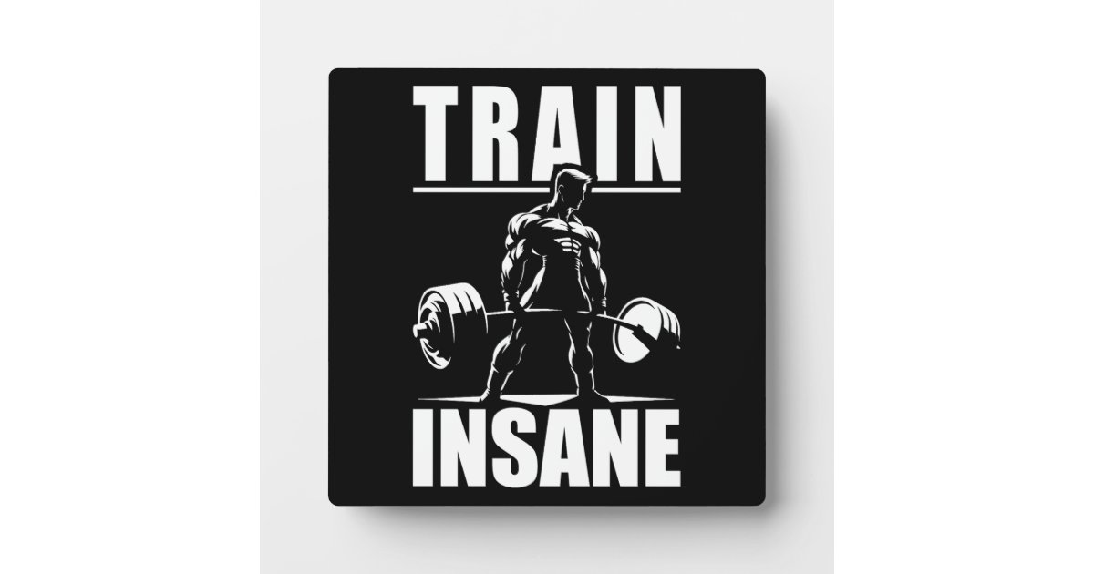 Train Insane - Motivational Gym, Workout Fitness Plaque | Zazzle