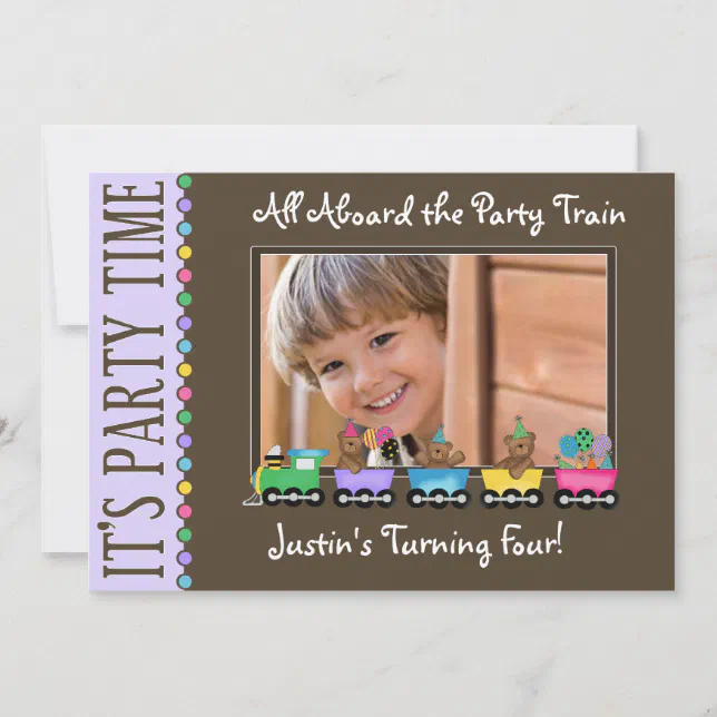 Train Kid's Birthday Party Invitation | Zazzle