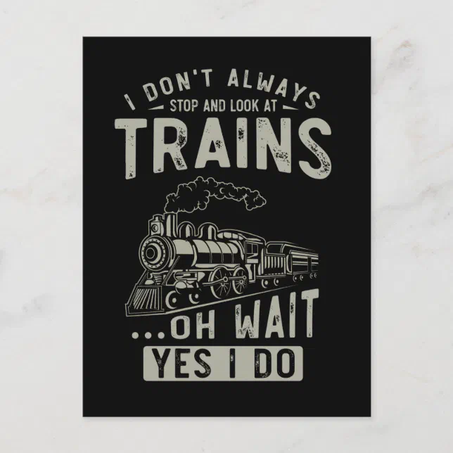 Train Lover Funny Trainspotter Railroad Locomotive Postcard | Zazzle