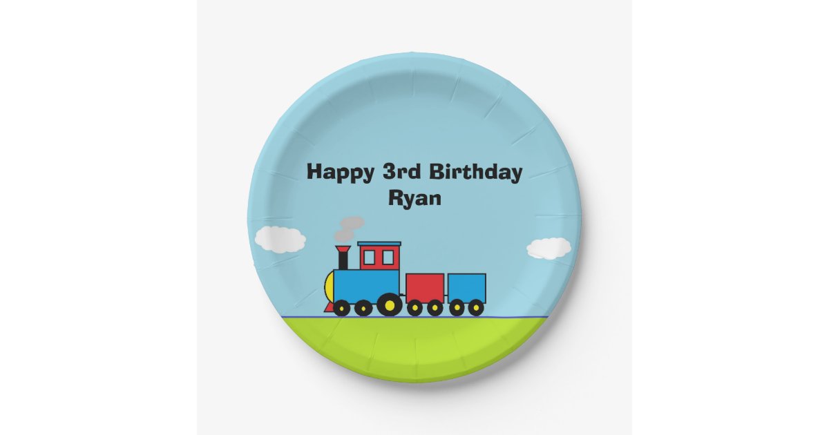 "Train" Personalized Paper Plates | Zazzle
