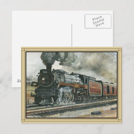 Train Postcard With Border | Zazzle