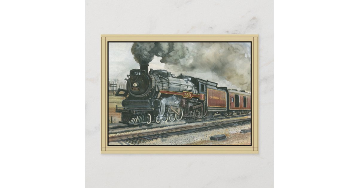 Train Postcard With Border | Zazzle