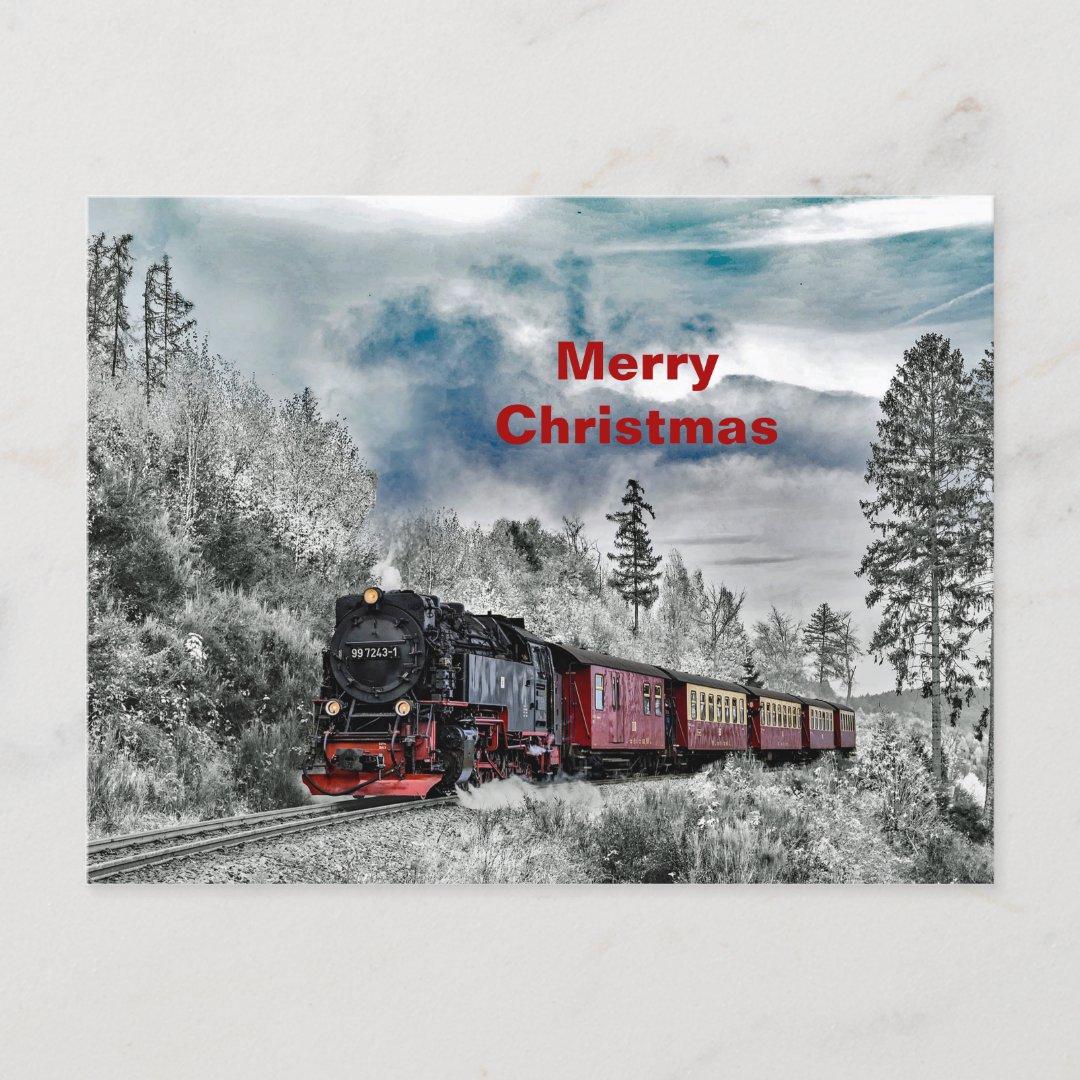 Train Snow Photo Postcard | Zazzle