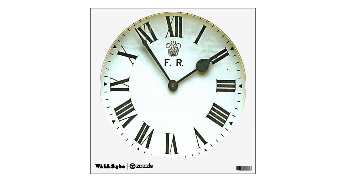 TRAIN STATION CLOCK WALL DECAL | Zazzle