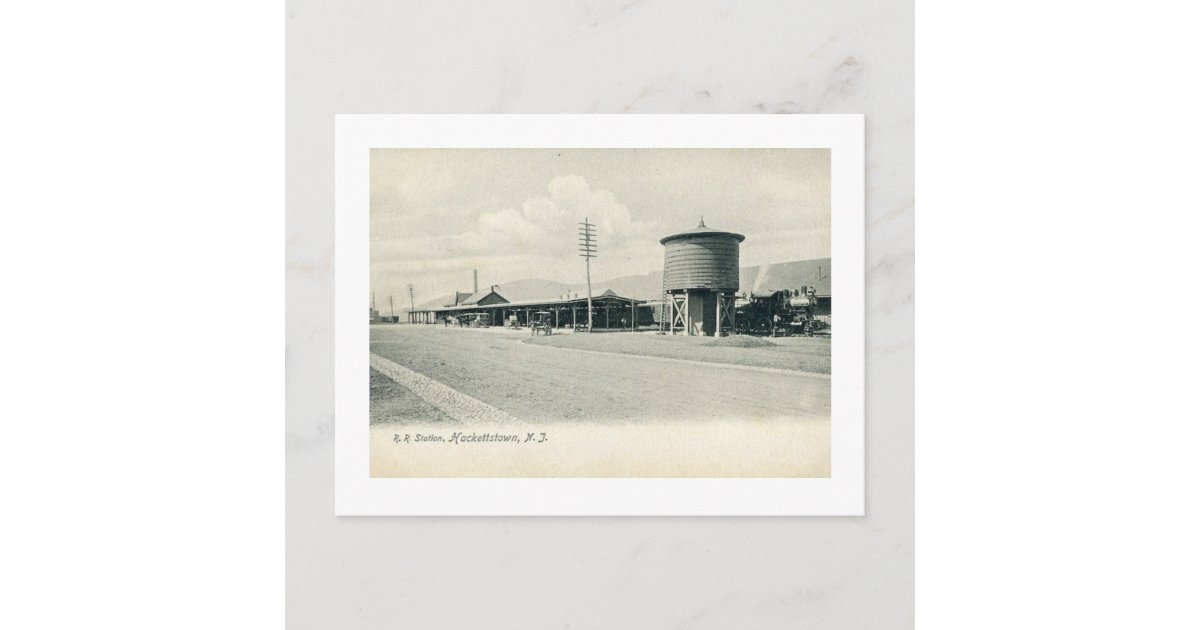 Train Station, Hackettstown NJ 1906 Vintage Postcard | Zazzle