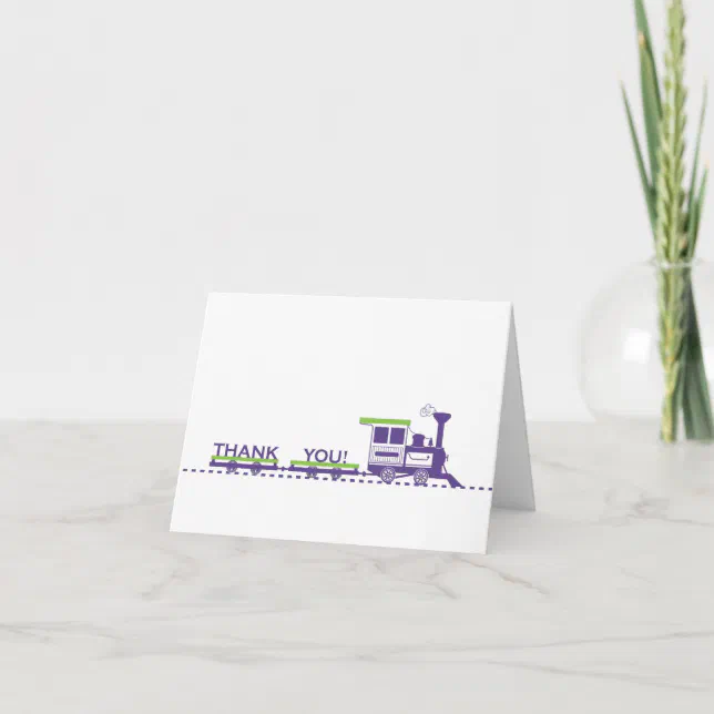 Train Thank You Card | Zazzle