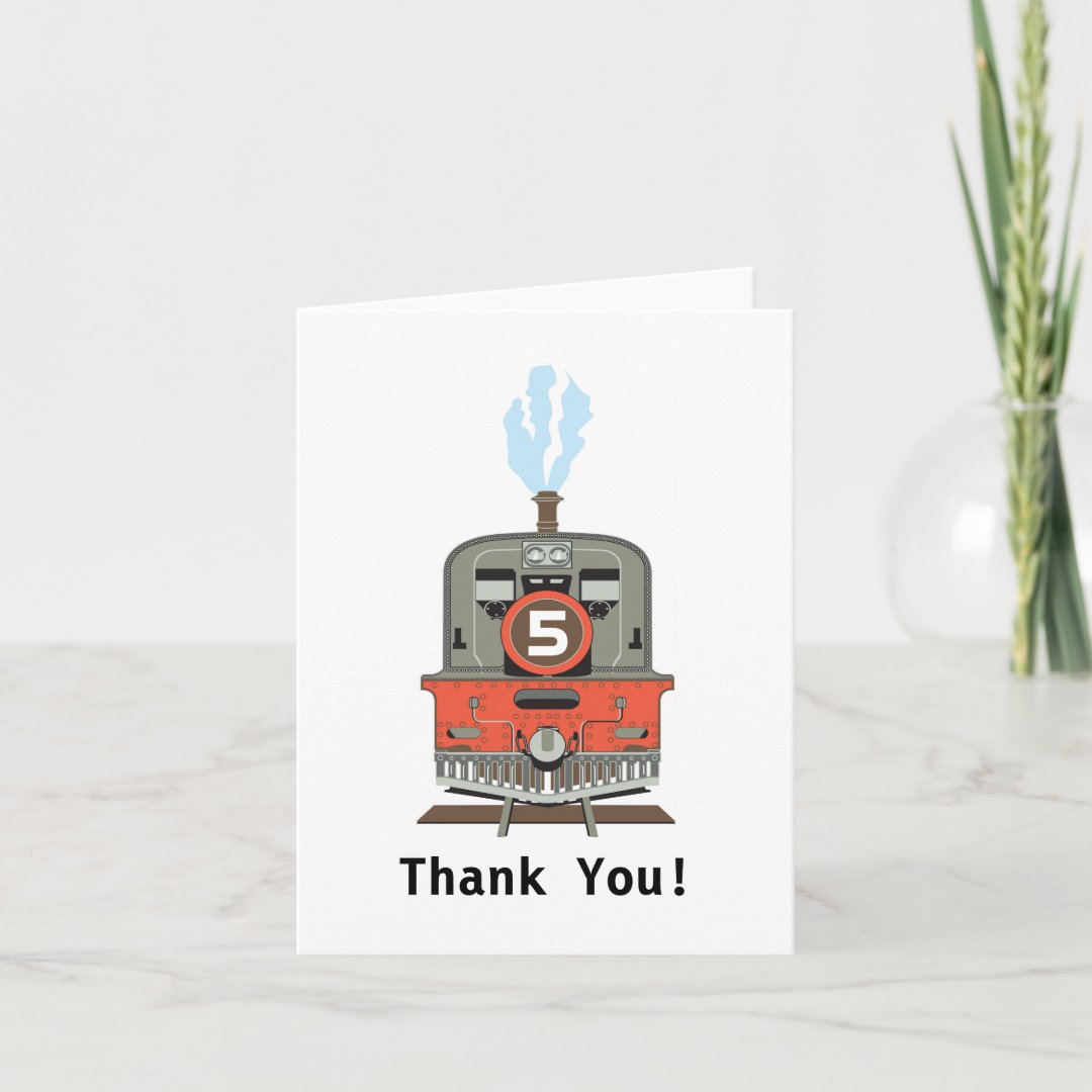 Train Thank You Card | Zazzle
