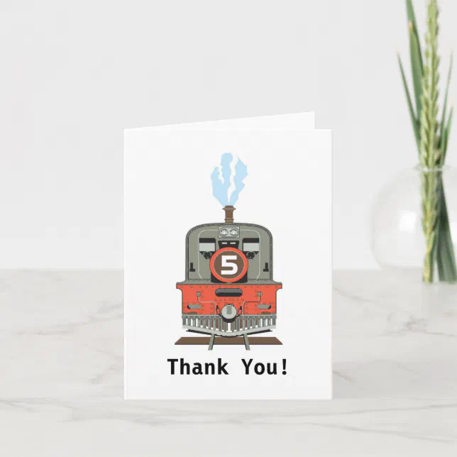 Train Thank You Card | Zazzle