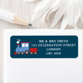 Train themed return address label | Zazzle