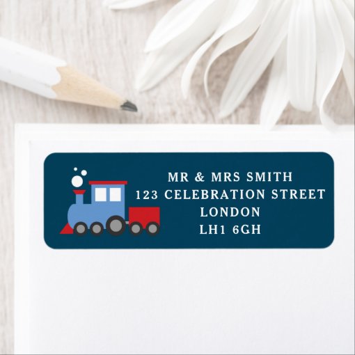 Train themed return address label | Zazzle