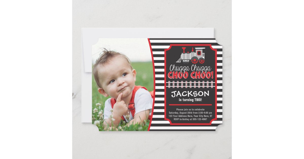 Train Ticket Birthday Invitation with Envelopes | Zazzle