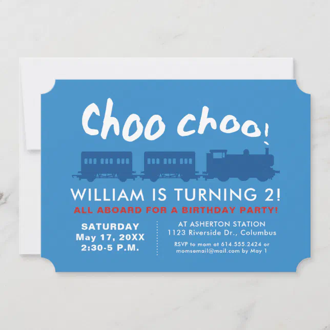 Train ticket kids birthday party invitation | Zazzle