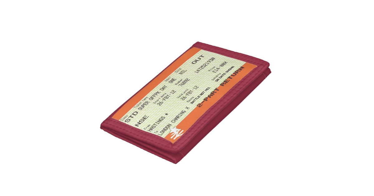 Train ticket trifold wallet | Zazzle