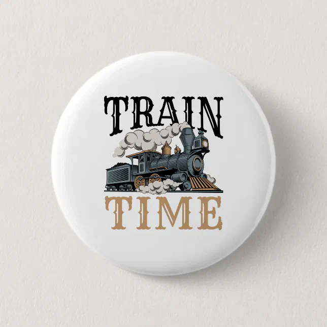 Train Time Model Railroad Railway Hobbyist Button | Zazzle