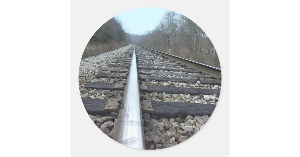 Train Tracks Classic Round Sticker | Zazzle
