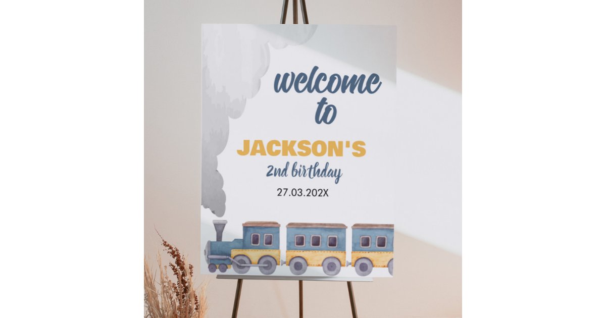 Train Welcome Sign Birthday Baby Shower | Zazzle