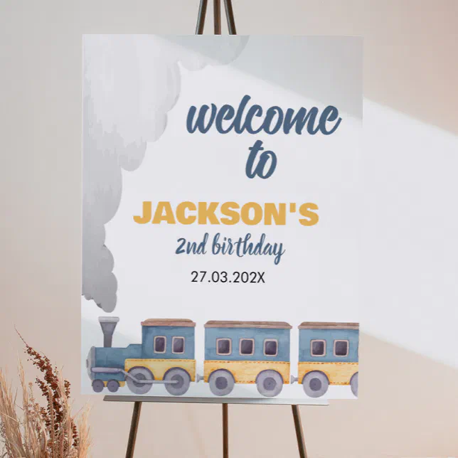 Train Welcome Sign Birthday Baby Shower | Zazzle