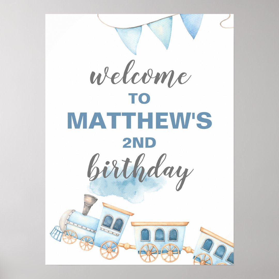 Train Welcome Sign Birthday or Baby Shower | Zazzle